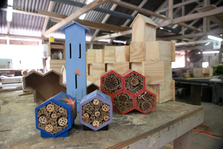 Palen Creek prisoners create buzz with unique native bee motels